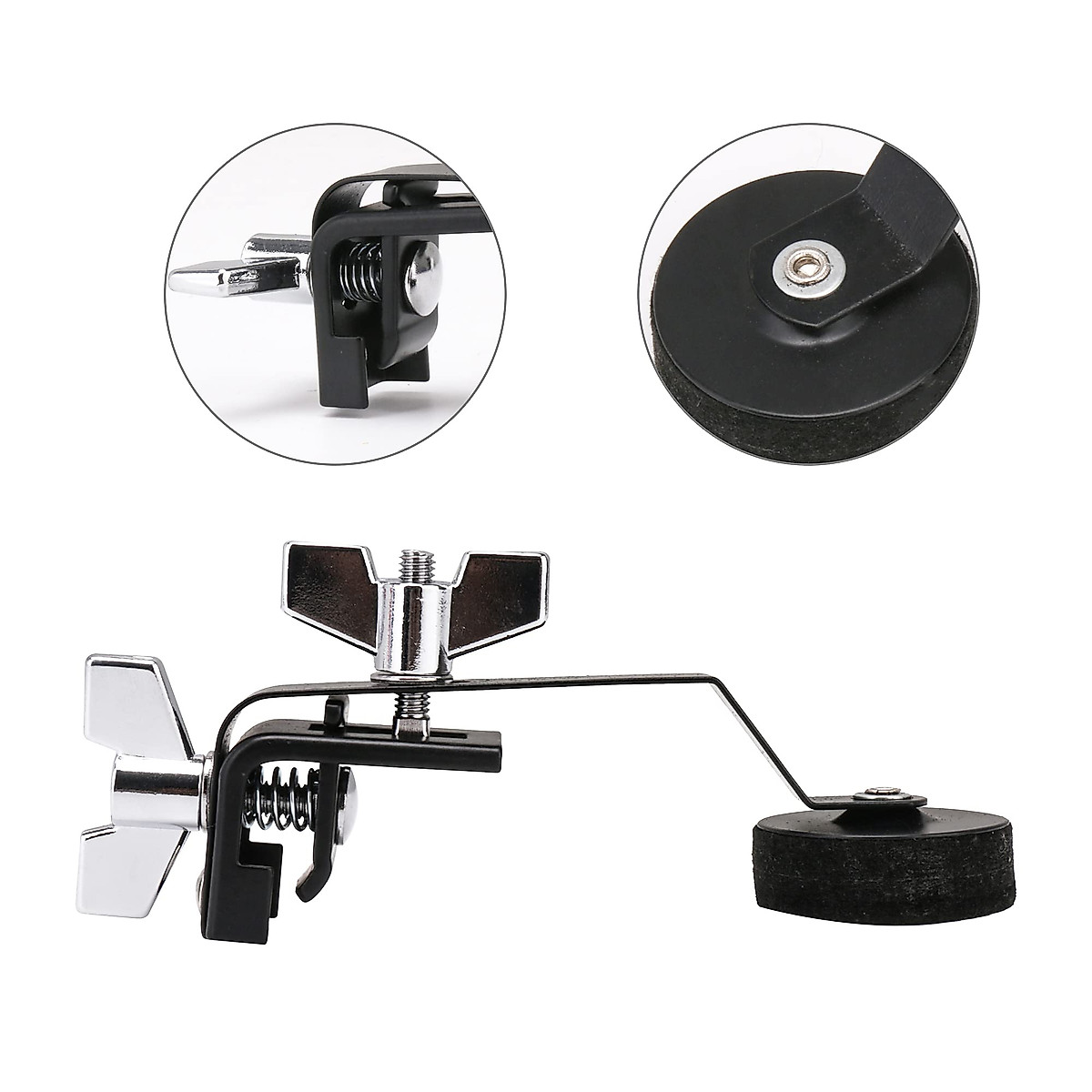 3 Pack Drum Damper Mute Silencer Clamp-on Tone Control Muffler for Vintage & Modern Snares Tom Accessories Black