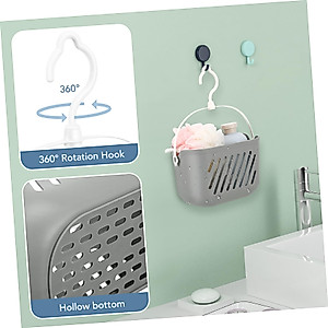 Ciieeo Plastic Hanging Shower Caddie Basket Kitchen Organizer Hanging Storage Basket with Hooks for Home Bathroom Kitchen Pantry Grey