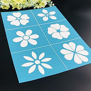 MANGOUSONG Screen Printing Kit,22x28cm Flower Mesh Screen Stencils Self-Adhesive Silk Screen Printing Stencil for Canvas Bag Transfer Print Washable