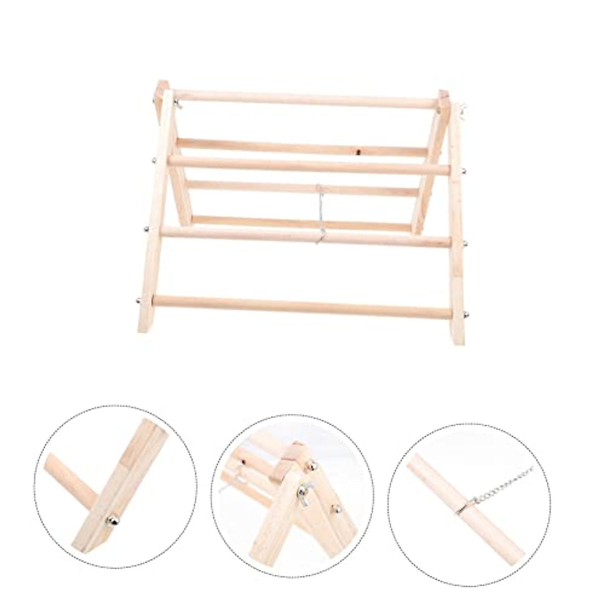 LIFKICH 1pc Perch Trainning Funny Parakeets Conures Toy Birdcage Rod Portable Balancing Safe Playpen Bar Rest Branch Ladder Rooster Platform Standing Folding Play Pet Chicken Exercise