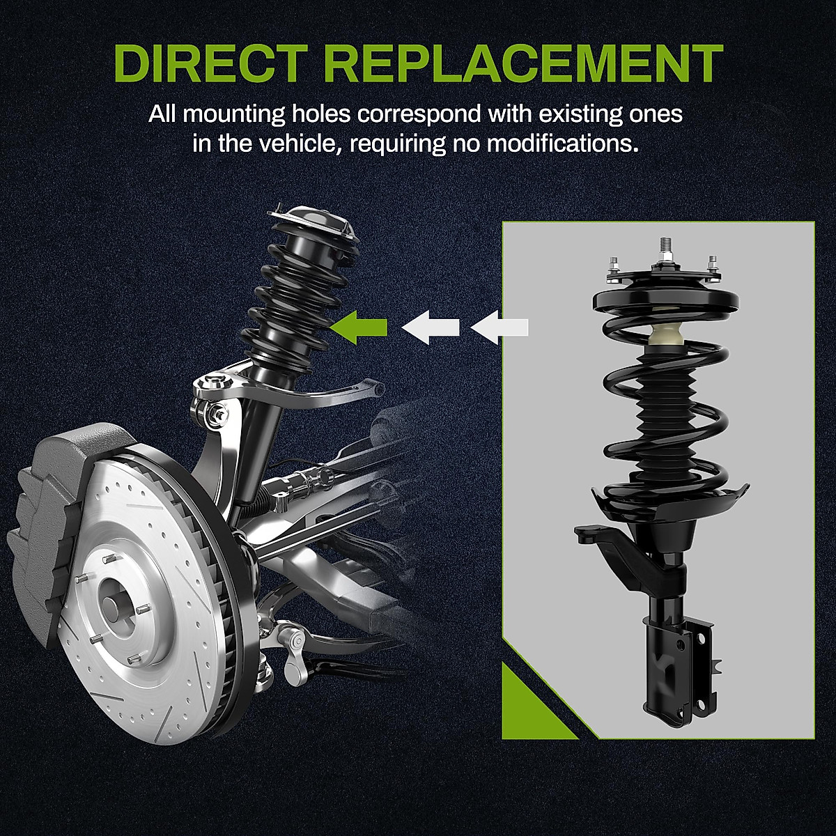 AUTOSAVER88 Complete Struts Compatible with 2001-2002 Honda Civic Front & Rear Shock absorber 4 pcs