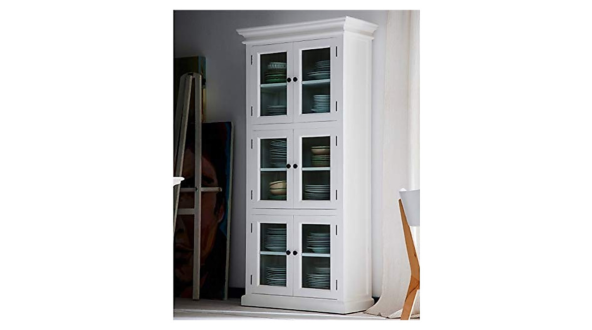 NovaSolo Halifax White Mahogany Storage Cabinet - Stylish Kitchen Organizer