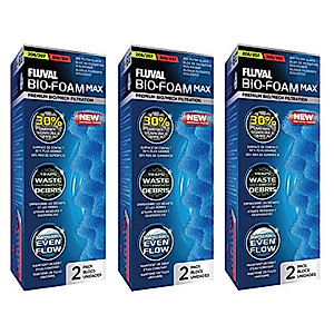 FV Fluval 6 Pack of Bio-Foam Max Media for Fluval 206/306 and 207/307 Aquarium Filters