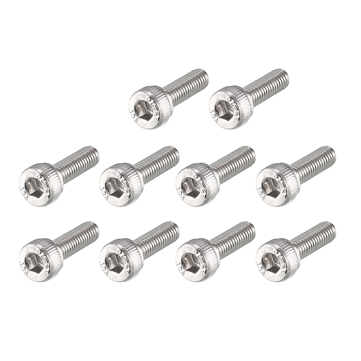 uxcell M3x10mm Thread 304 Stainless Steel Hex Socket Head Cap Screw Bolt DIN912 55pcs