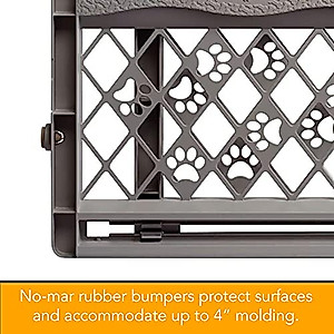 MYPET North States 40” Paws Portable Pet Gate: Made in USA, Expands & Locks in Place with No Tools. Pressure Mount. Fits 26"-40" Wide (23" Tall, Fieldstone)