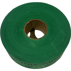 The Ticket Gurus-Raffle Tickets - (4 Rolls of 2000 Double Tickets) 8,000 Total 50/50 Raffle Tickets-(4) Green Rolls