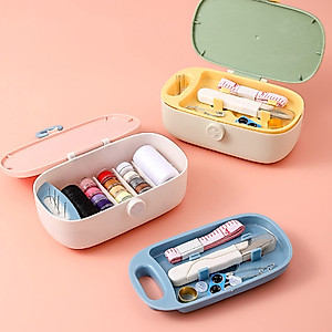 Missraza Sewing Kit, Portable Sewing Kit for Adults, Plastic Sewing Box Needle and Thread Kit Sewing Accesories and Supplies