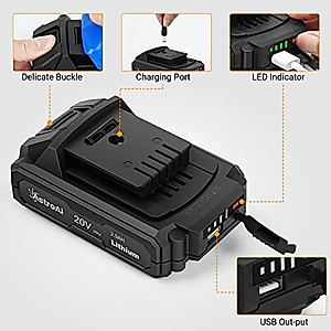 AstroAI 20V MAX Rechargeable Li-ion Battery for ACJY3PYE / ACJY3PBU / ACJY21LIDC / ACJY21LIDCBU with Real-time Capacity Indicator USB Output Only Compatible with AstroAI Product