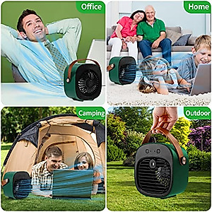 Portable Air Conditioners, 5200mAh Rechargeable Mini Air Conditioner Duration 5-10 hrs, Personal Air Cooler with 3 Speeds, Small Desk Air Conditioner for Bedroom, Office, Outdoor