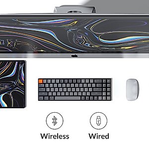Keychron K14 70% Layout 72 Keys Hot-Swappable Bluetooth Wireless/USB Wired Mechanical Gaming Keyboard with Gateron G Pro Blue Switch/Multitasking/White LED Backlight Computer Keyboard for Mac Windows
