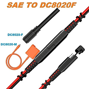 SolarEnz DC8020 8mm Female Adapter to SAE Connector Perfectly Compatible with Solarsaga 200 Panel Solar Panel Solar Plug Outlet RV Solar Plug Power Pack Portable Power Station