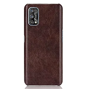 Phone Case for Realme 7 Pro Case, [PU Leather]+[Hard Plastic] for Realme 7 Pro Protector Case, Non-Slip Shockproof for Realme 7 Pro Phone Cover Brown