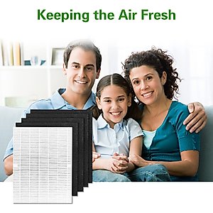 115115 Replacement Filter A, JASENG C535 Filter Replacement Compatible with Winix C535, 5300-2, P300, 5300 Air Machine, 1 HEPA Filter & 4 Carbon Filter