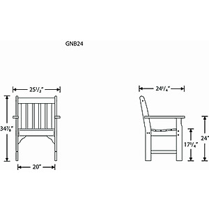 POLYWOOD Vineyard Arm Chair, Teak