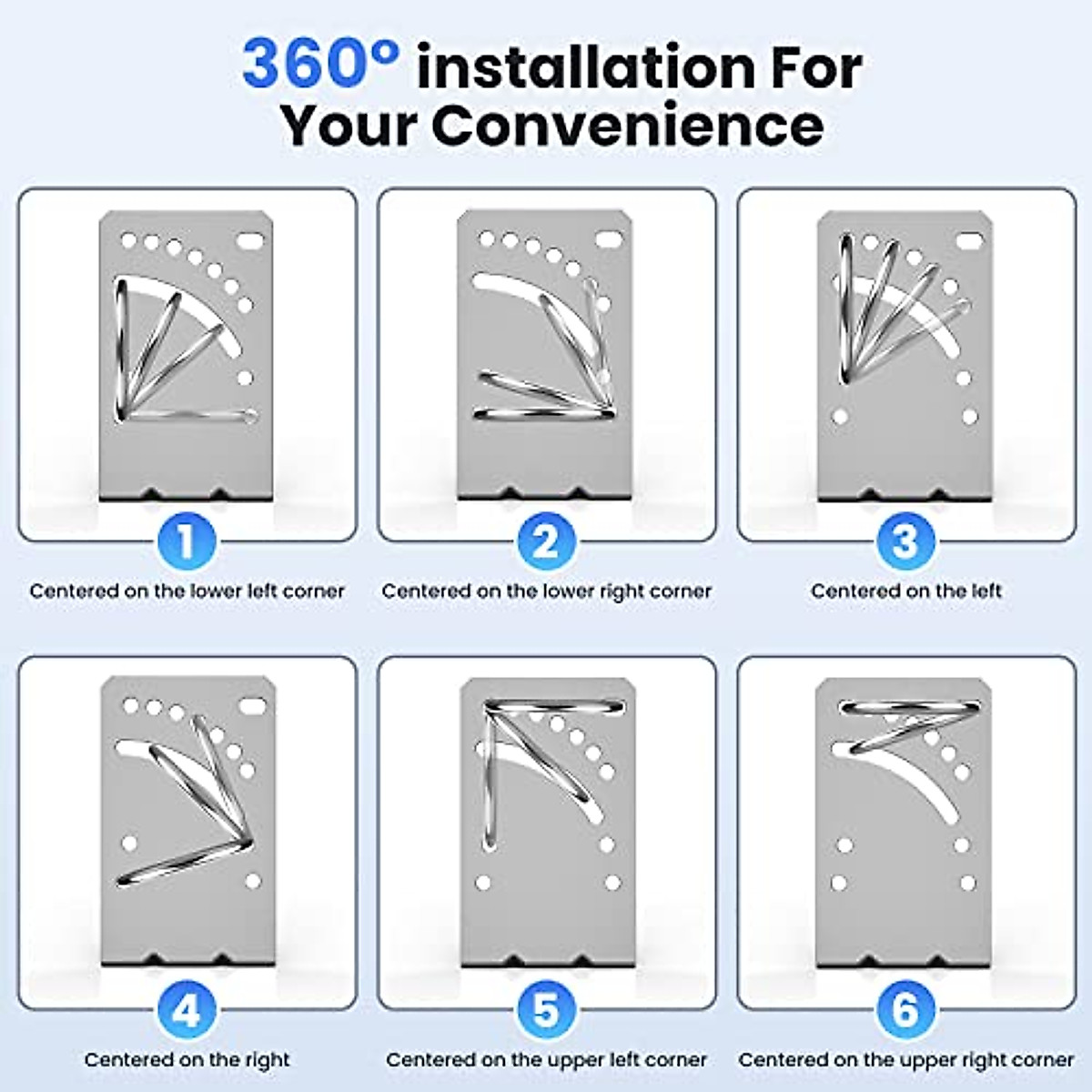 Ueevii Universal Wireless Bridge Bracket Mount/360°Adjustment Wall-Mounted/3.8cm Diam,2.5mm Thick Stainless Steel Mount,Sturdy and Durable/Wildly Used on Outdoor AP,Point to Point WiFi Bridge/2-Pack