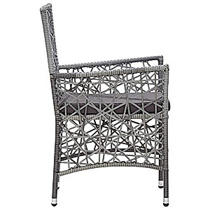 MBFLUUML Outdoor Patio Furniture, Patio Dining Sets, 7 Piece Patio Dining Set Poly Rattan Gray Suitable for Patio, Porch, Backyard, Balcony.
