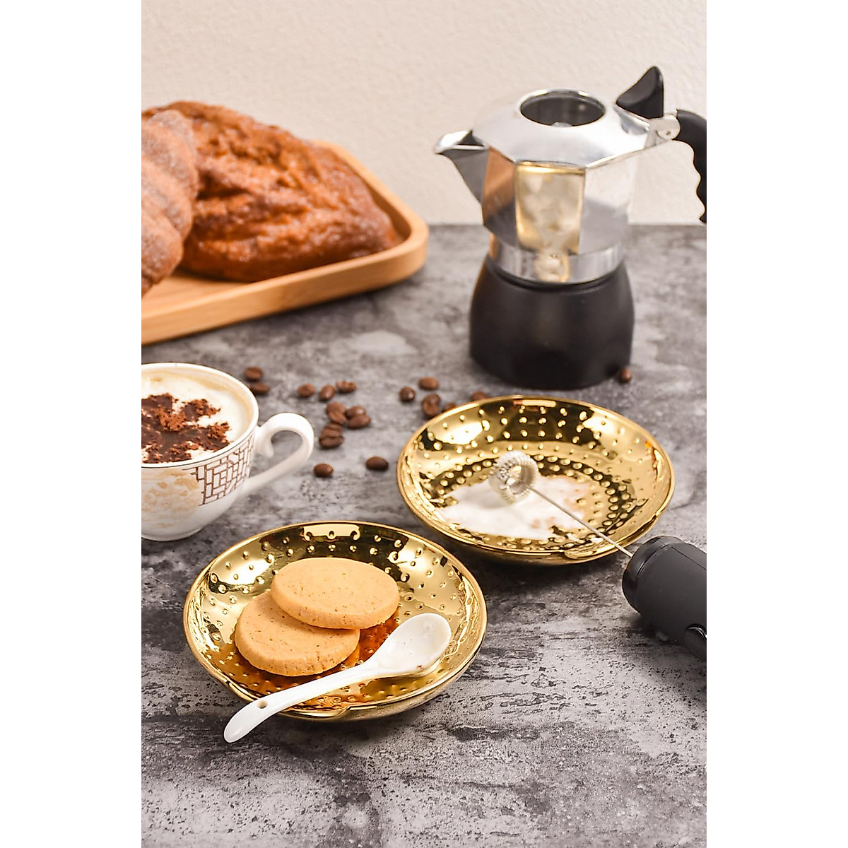 2 Pack Ceramic Spoon Rest for Stove Top, t5" Large Spoon Holder for Kitchen Counter, Ceramic Coffee Spoons Rest for Spoons, Ladles, Tong, Kitchen Spoon Holder for Multiple Utensils, Housewarming Gifts