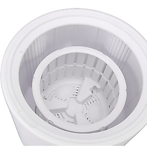 Mini Washing Machine, 6L Mini Washer with Drainage Basket & Drain Hose, ABS Semi Automatic Laundry Machine with Time Control & Blue Lighting for Socks, Baby Clothes, Underwear or Small Items (US Plug)