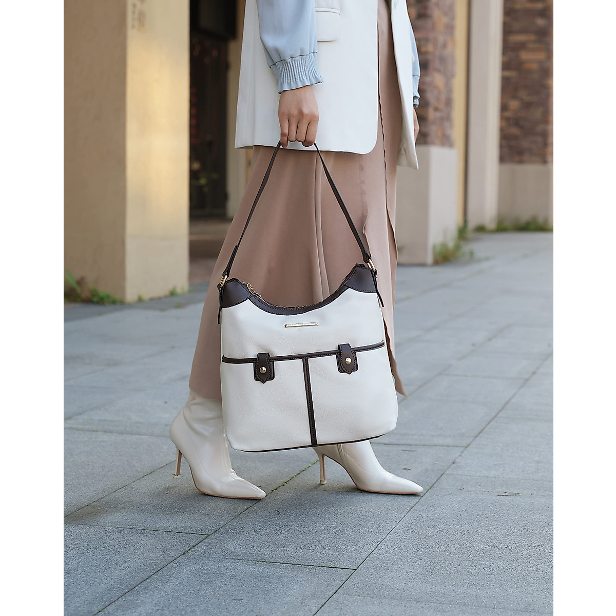 MKF Collection Shoulder Bags for Women, Crossbody Vegan Leather Handbag Purse, Top-Handle Hobo Tote Bag