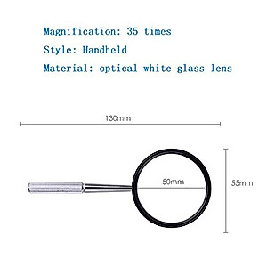 ZHYH Black Magnifier，35X Handheld Magnifier, Reading Glasses Handle for Book and Newspaper Reading