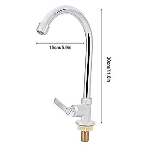 Kitchen Sink Faucet High Arc Vertical Faucet Single Cold Water Tap G1 2in Zinc Alloy Faucet Without Hose for Home Use