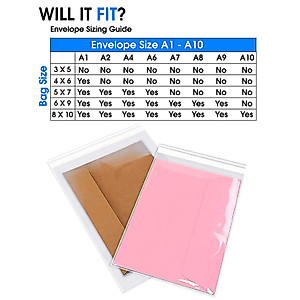 200ct Adhesive Treat Bags 4x6 Clear - 1.4 mils Thick Self Sealing OPP Plastic Bags for Bakery Cookies Christmas Party Decorative Gift Bags (4" x 6" - 200ct)