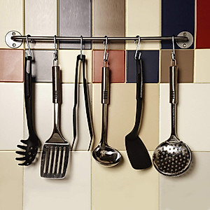 Soqool 3.5Inch Heavy Duty S Hooks 12PCS Stainless Steel Hook for Hanging Double Sided Utility Hook for Shower Curtain Rod,Closet S Hooks,Kitchen Hanging Hook