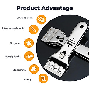 Locking Razor Blade Scraper with 10 Extra Blades, Retractable Razor Blade，Scraper Tool for Cleaning Window, Paint, Cooktop, Oven, Glass Stove Top Scraper