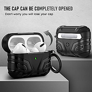 Maxjoy 2022 Airpods Pro 2nd Generation Case Cover with Lock, Military Armor AirPod Pro 2nd Generation with Keychain for Men Women Shockproof Protective Case for AirPods Pro 2 case,Black