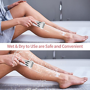 Electric Shaver for Women, LED Display 3 in 1 Blade Electric Razor Painless for Legs Bikini Trimmer Underarm Public Hairs, Rechargeable Womens Hair Remover Wet Dry Use Cordless with Detachable Head