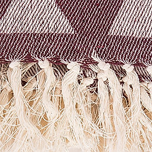 DII Mid-Century Modern Decorative Triangle Woven Throw, 50x60, BlackBerry