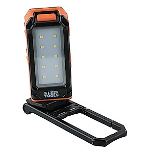 Klein Tools 56403 LED Light, Rechargeable Flashlight / Worklight with Kickstand and Carabiner, Charges Small Electronics, for Work, Camping