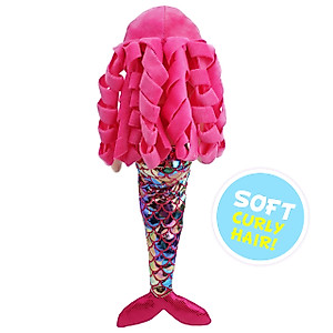 June Garden 15.5" Sparkly Mermaid Larissa - Soft Mermaid Plush Stuffed Doll Gift for Toddler Girls