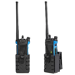 Polymer Radio Holster Molle Walkie Talkie Holder Tactical Duty Belt Radio Case Two Way Radio Pouch for BaoFeng UV5R 888S F8HP Kenwood Icom HYT Arcshell Retevis APX 6000 （2.9" L x 2.6" W x 4.1" H）
