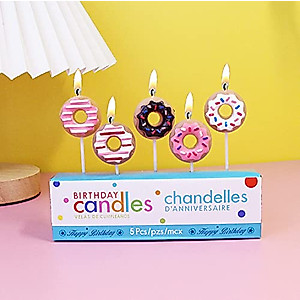 XGNG 2Boxes 10PCS Donut Cake Candles Donut Party Pick Candles