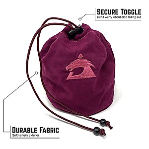 Dundra Multipocket Dice Bag - DND Velvet Pouch - Large Dice Bags for D&D with Pockets - Soft Case for RPG Dice Storage - Drawstring Pouches for Role Playing Games Dice Set - Polyhedral Bag (Brown)