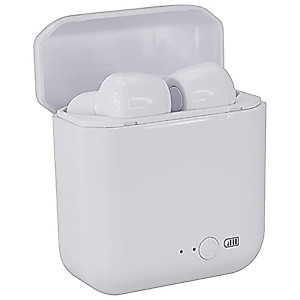 DPI iLive Truly Wire-Free Bluetooth Earbuds, Sweatproof Design, Charging Case, Includes 3 Set of Ear Tips, White (IAEBT300W)