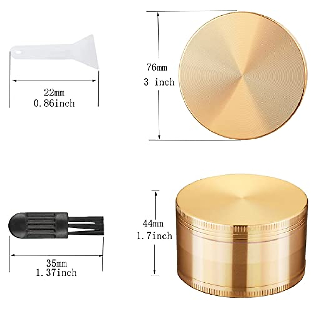 Spice Grinder 3 in (Gold)