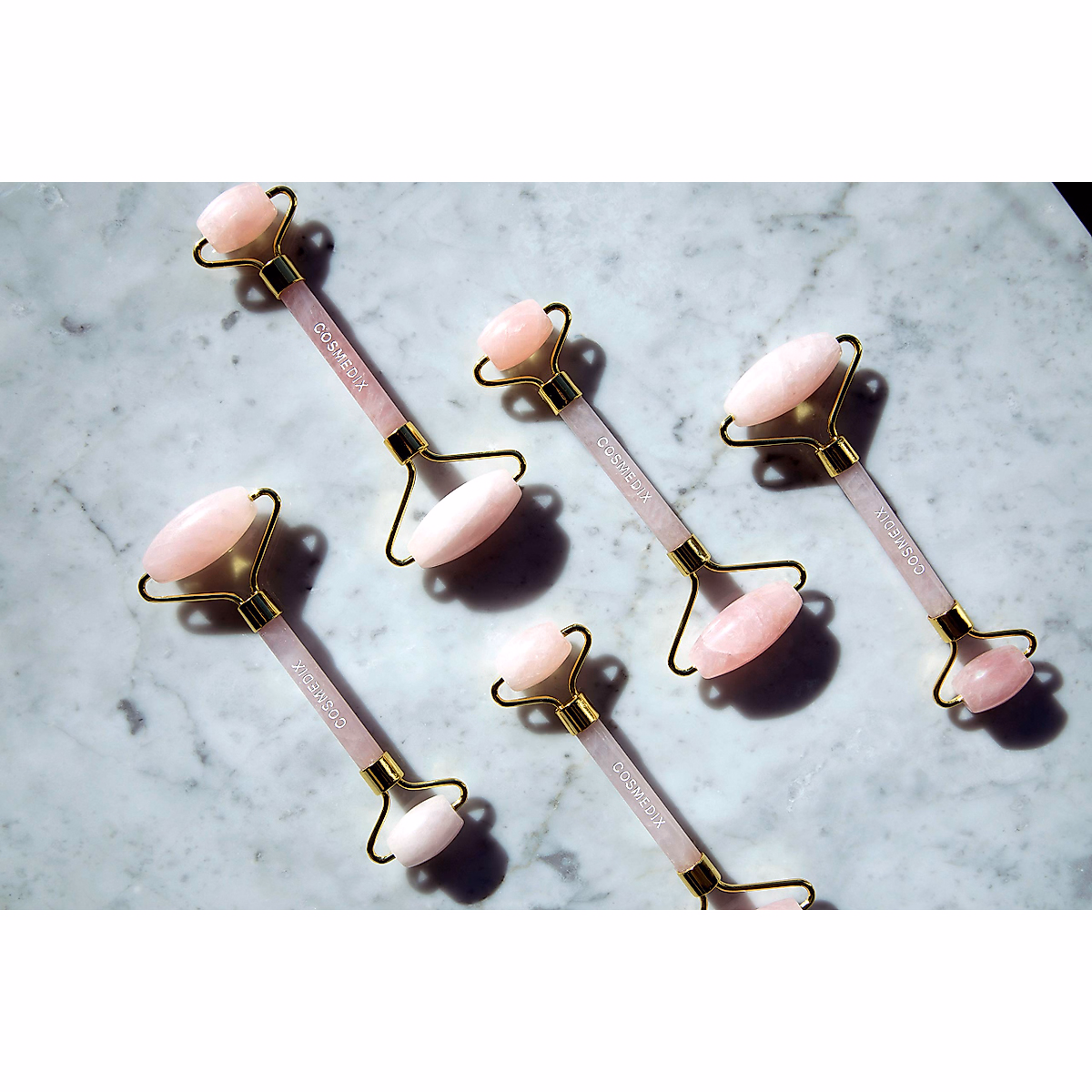 COSMEDIX Rose Quartz Crystal Face Roller for Wrinkles and Lifting - Eye Roller, Ice Roller for Face & Eye Puffiness Relief - Instant Face Lift - Beauty & Personal Care - Skin Care Tools