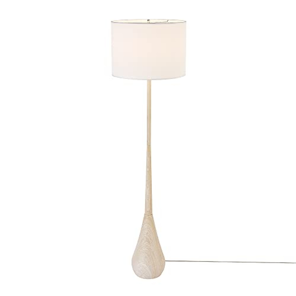 Globe Electric 52112 65" Floor Lamp, Faux Wood, Cotton Shade