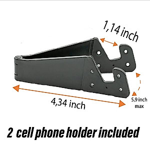 Atmung Pocket Cell Phone Holder - Small Portable Phone Stand for Desk & Travel - Universally Compatible for iPhone, iPad, Tablet, Kindle & Android Pixel Smartphone Black