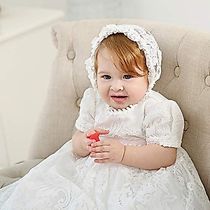 CareCheer Baby Girl Christening Dress Baptism Dedication Blessing Gown Flower Girl Special Occasion Dresses (16-20 Months)
