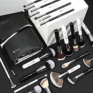 DUcare Professional Makeup Brushes Panda Series Makeup Brush Set Valentines Day Gifts 31Pcs Kabuki Foundation Blending Face Powder Blush Concealers Eye Shadows With Leather Case Organizer
