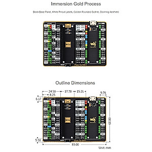 Waveshare GPIO Expander for Raspberry Pi Pico 1x Raspberry Pi Standard 40PIN 1x Pico 2×20PIN Header