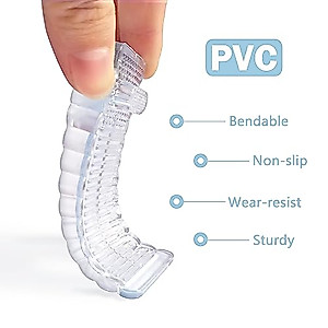 BlingKingdom 3pcs Clear Rubber Door Stops Premium Door Wedge Anti Slip Door Stops Silicone Door Wedge Heavy Duty Door Stops Wedge for Tiles Wood and Laminate Floor (Transparent Blue)