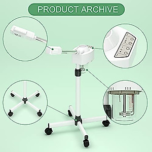 Professional Facial Steamer, Loxey Face Steamer with Adjustable Nozzle and Stronger Nano Ionic Hot Mist for Facial Deep Cleaning for Professional Beauty Salon or Home Use.(White)