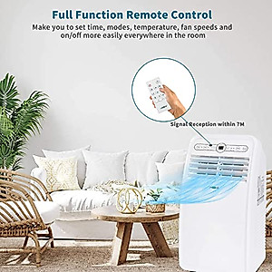 Uhome Portable Air Conditioner, 8000 BTU Compact AC Unit with Cooling, Dehumidifier, Fan, Remote Control and Window Mount Kit Included, White