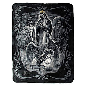 JPI Plush Throw Blanket - La Reina - Queen Bed 79"x 95" - Faux Fur Blanket for Beds, Sofa, Couch, Picnic, Camping