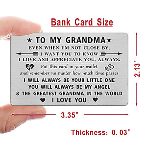 Jzxwan Grandma Gifts for Women, Best Grandma Gifts from Grandchildren, Personalized Birthday Christmas Card for My Grandma from Granddaughter Grandson, Thank You Grandma Presents