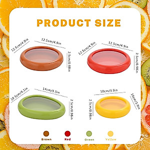 4 Pcs Vegetable and Fruit Storage Containers for Fridge, Refrigerator Vegetable Crisper Makes Food Stays Fresh Longer, BPA Free & Reusable, Ideal Avocado Lemon Tomato and Onion Keeper/Saver/Holder (A)